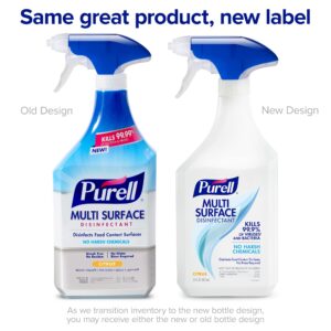 PURELL Multi Surface Disinfectant Spray, Citrus Scent, 28 fl oz Capped Bottle with Spray Trigger in Pack (Pack of 2), 2844-02-ECCAL