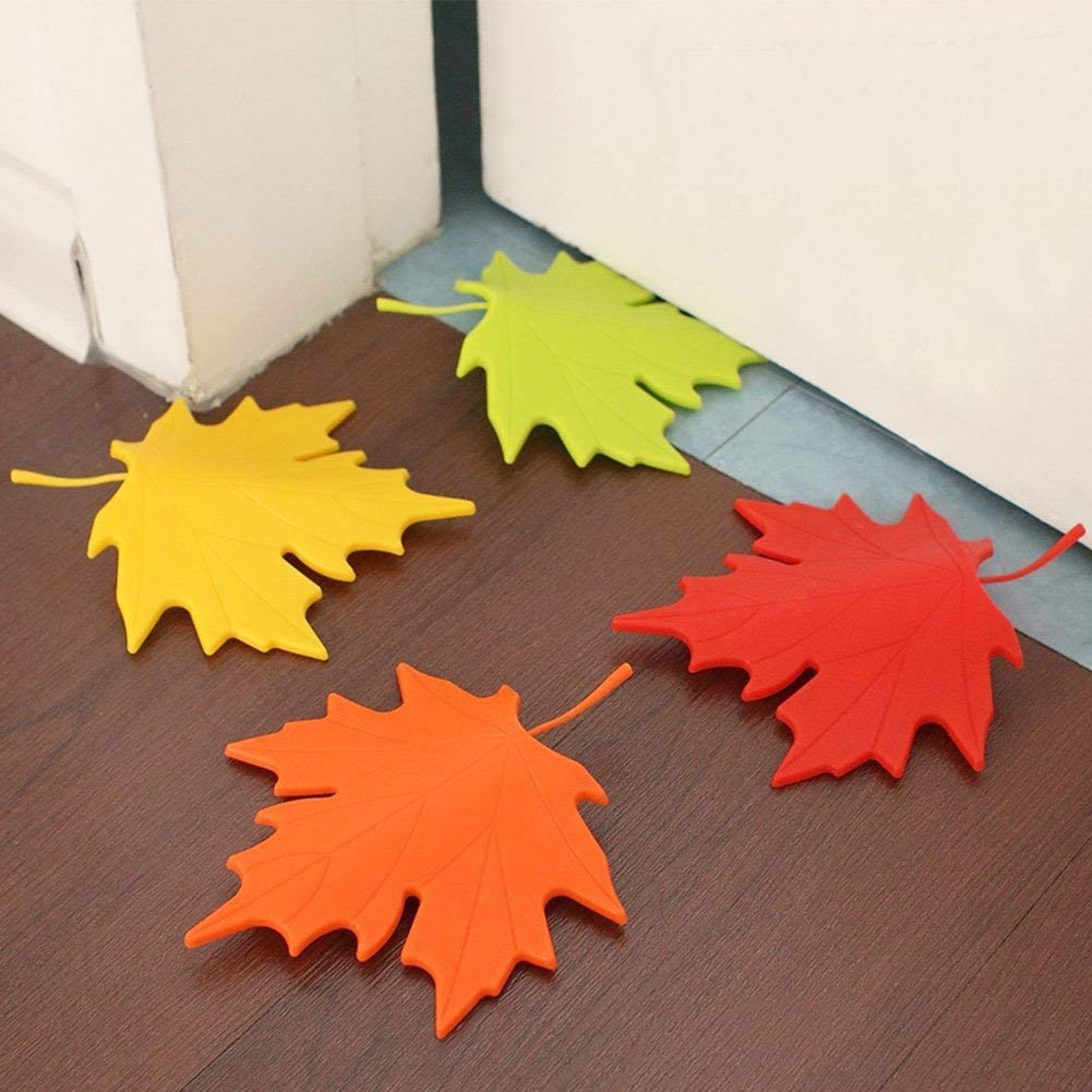 TamBee 4Pcs Maple Leaf Door Stop Plastic Stopper for Baby Children Safety Finger Protection Home Decorative Accessories