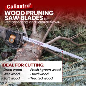 Caliastro 12-Inch Wood Pruning Saw Blades for Reciprocating/Sawzall Saws - 5 Pack