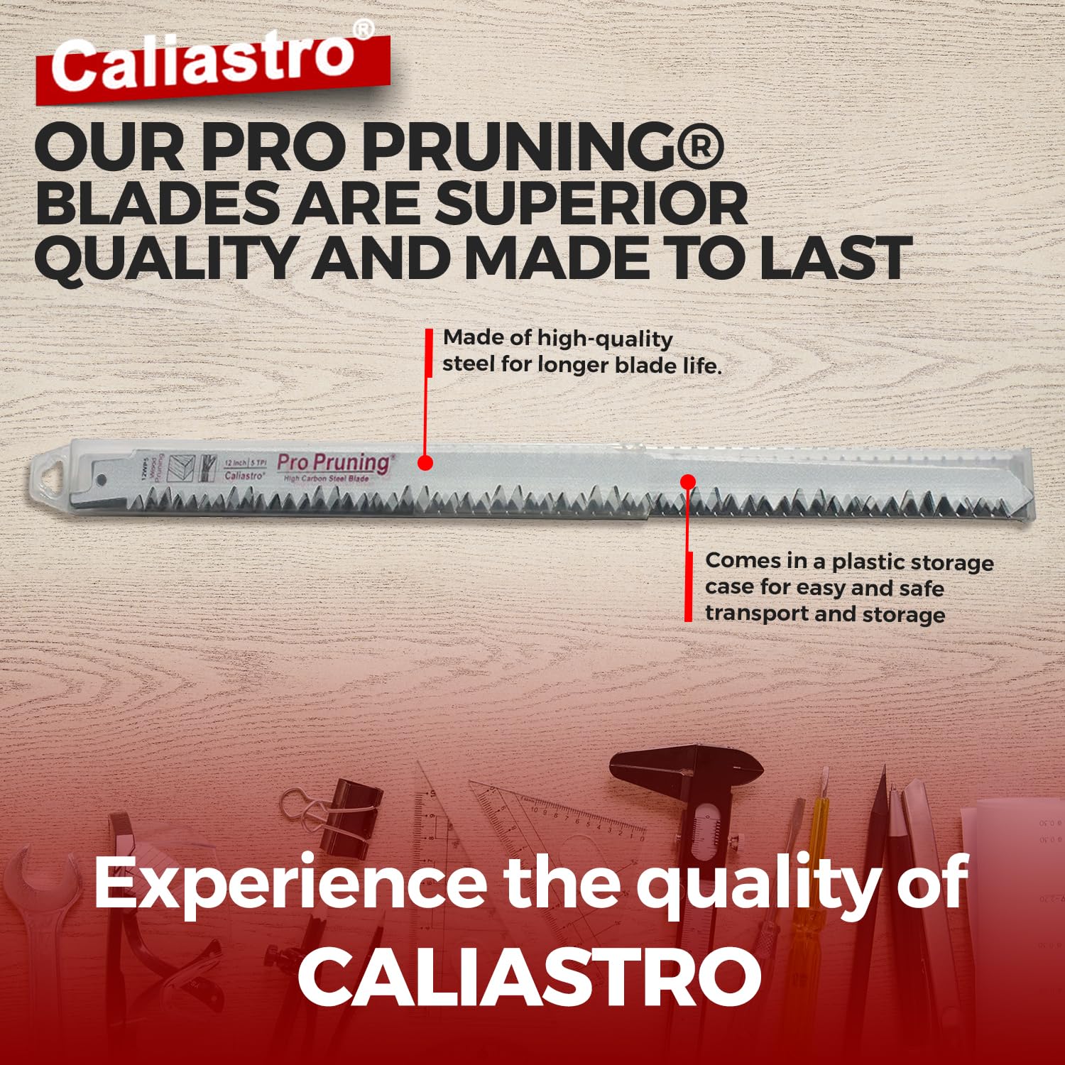 Caliastro 12-Inch Wood Pruning Saw Blades for Reciprocating/Sawzall Saws - 5 Pack