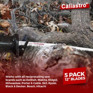 Caliastro 12-Inch Wood Pruning Saw Blades for Reciprocating/Sawzall Saws - 5 Pack