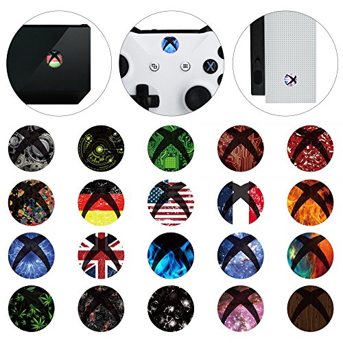 eXtremeRate 60 pcs Custom Home Button Power Switch Stickers Skin Cover for Xbox Series X & S, Xbox One and Xbox One X/S Console & Controller, for Xbox One Elite Controller and Xbox One Kinect