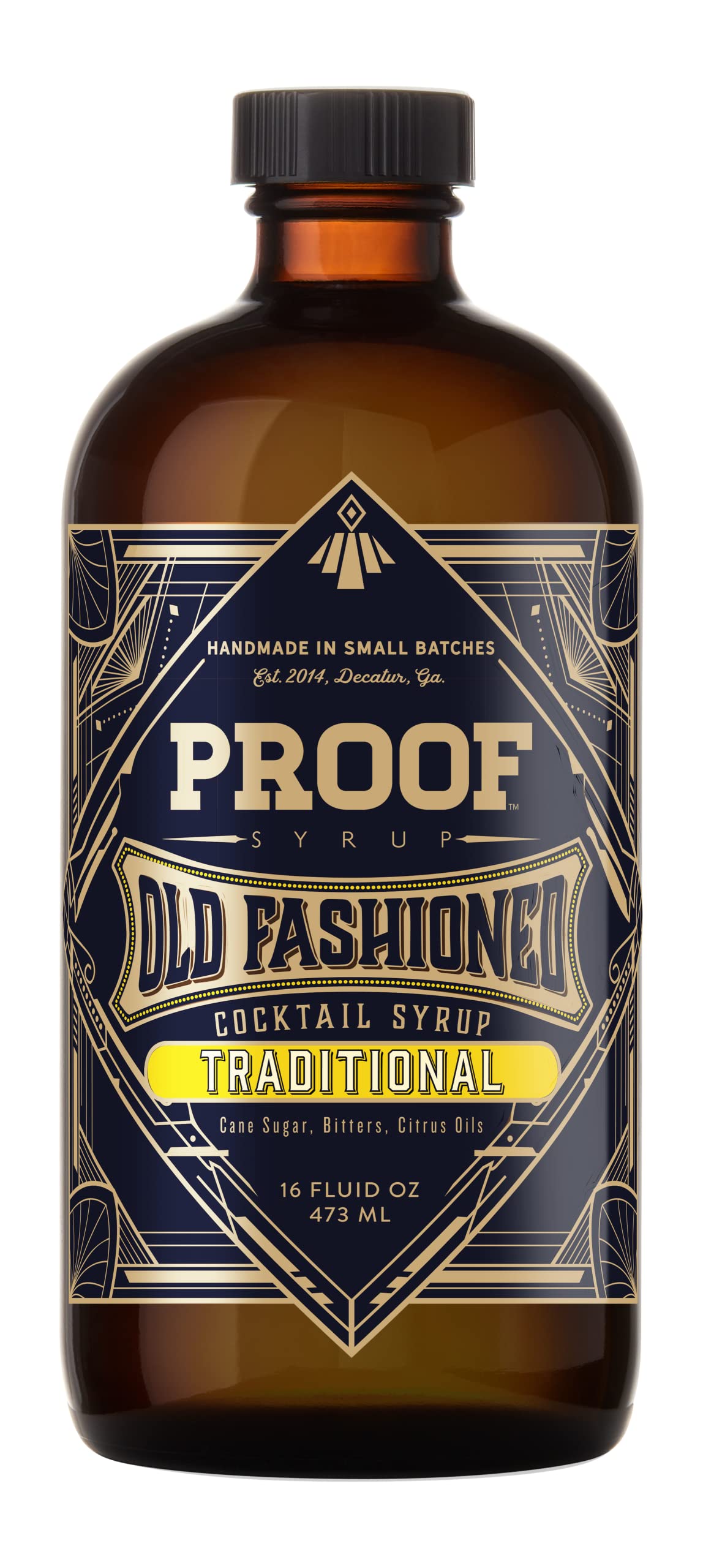 Proof Syrup Traditional Old Fashioned Cocktail Mixer (16 Ounces) | Makes 32 Cocktails | All Natural Hand-Crafted Old Fashioned Syrup w/Real Bitters & Organic Sugar