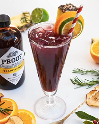 Proof Syrup Traditional Old Fashioned Cocktail Mixer (16 Ounces) | Makes 32 Cocktails | All Natural Hand-Crafted Old Fashioned Syrup w/Real Bitters & Organic Sugar