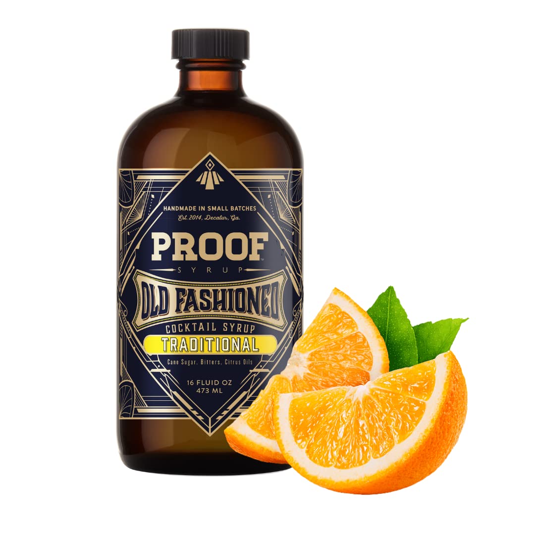 Proof Syrup Traditional Old Fashioned Cocktail Mixer (16 Ounces) | Makes 32 Cocktails | All Natural Hand-Crafted Old Fashioned Syrup w/Real Bitters & Organic Sugar