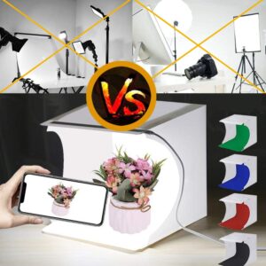 Mini Photo Studio Tent Jewelry Light Box Kit, SENLIXIN Portable Foldable Small Home Photography Studio Light Box Booth Shooting Tent with LED Light Strips - with 6 Color Background (20x20x20cm)