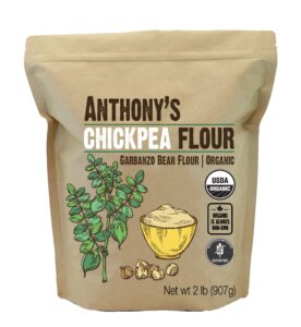 anthony's organic chickpea flour, garbanzo bean flour, 2 lb, gluten free, non gmo