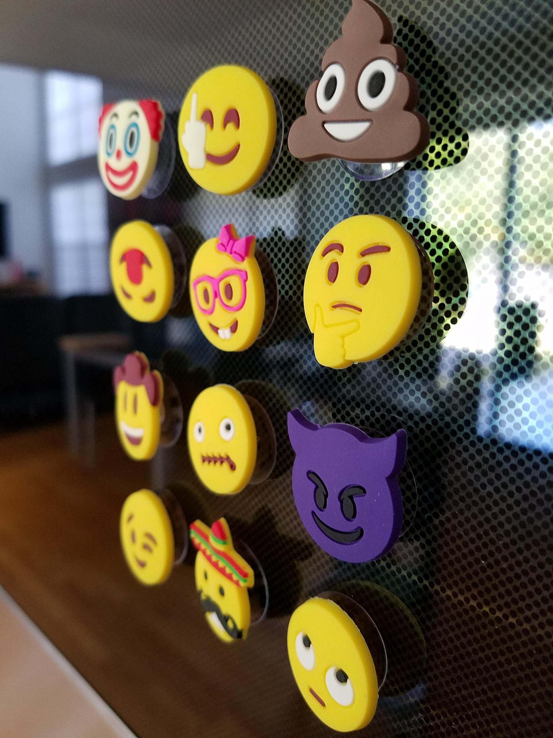 Emoji Charms with Suction 12 Pack, Perfect Markers for Everything from Wine Glass to Red Cups! Lifetime (Multi-Color)