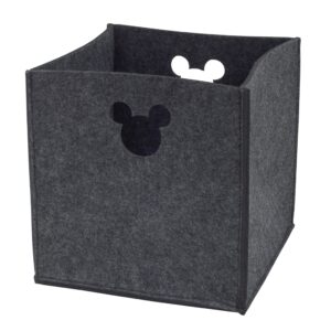 disney felt die cut storage bin, grey, mickey mouse