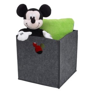 Disney Felt Die Cut Storage Bin, Grey, Mickey Mouse