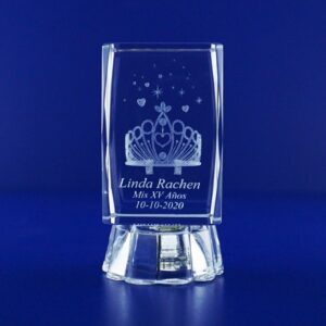 sweet 16 (12 pcs) sweet 15 mis 15 años quinceañera mis quince años mis 15 años,personalized custom laser engraving 3d crown crystal (2.5"h)