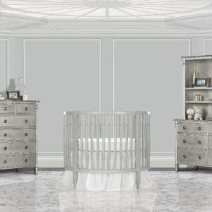 Dream On Me Sophia Posh Circular Crib, Silver Pearl, Full Size , 45.5x45.5x69.5 Inch (Pack of 1)