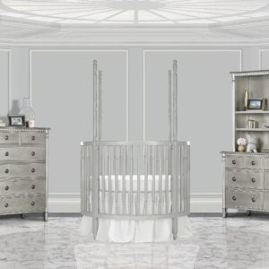 Dream On Me Sophia Posh Circular Crib, Silver Pearl, Full Size , 45.5x45.5x69.5 Inch (Pack of 1)