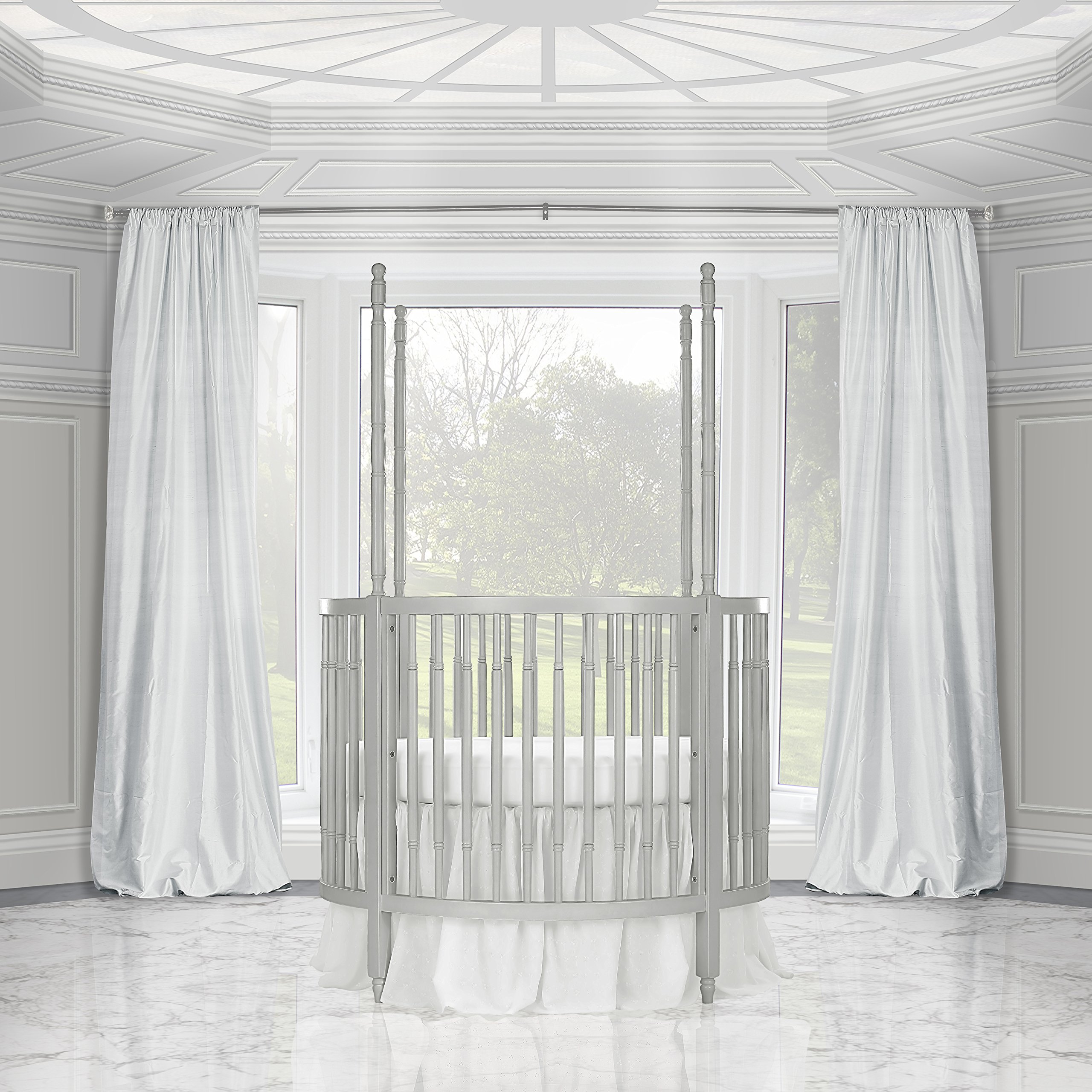 Dream On Me Sophia Posh Circular Crib, Silver Pearl, Full Size , 45.5x45.5x69.5 Inch (Pack of 1)