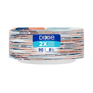 Dixie Medium Paper Plates, 8.5 Inch, 90 Count, 2X Stronger*, Microwave-Safe, Soak-Proof, Cut Resistant, Great For Everyday Breakfast, Lunch, & Dinner Meals