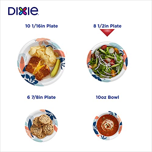 Dixie Medium Paper Plates, 8.5 Inch, 90 Count, 2X Stronger*, Microwave-Safe, Soak-Proof, Cut Resistant, Great For Everyday Breakfast, Lunch, & Dinner Meals