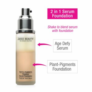 Juice Beauty PHYTO-PIGMENTS Flawless Serum Foundation - Sand | Skin-Perfecting + Age-Defying Serum in One | Plant-Derived Phyto-Pigments -1 fl oz