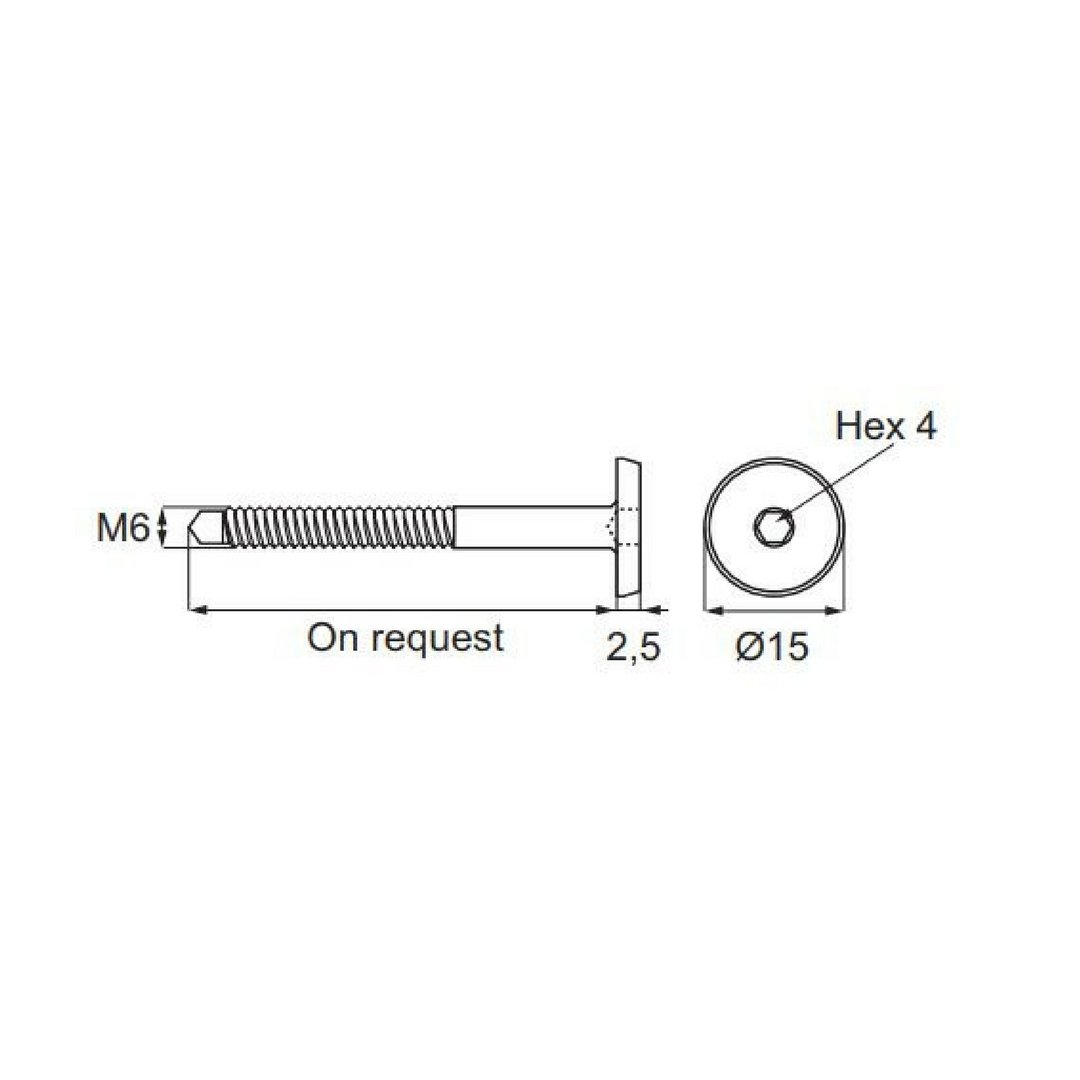 M6 Threaded Half Moon Mini Luna Washers with 120mm Furniture Connecting Bolts for Bunk Beds Cots - Set of 16