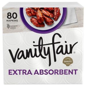 vanity fair extra absorbent paper napkins, 80 count