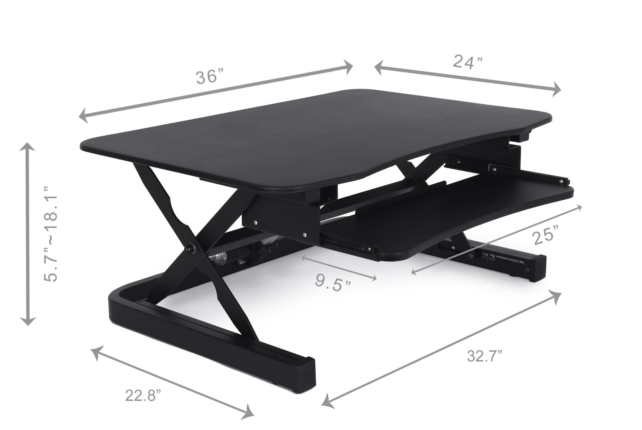 ApexDesk ZT Series Height Adjustable Sit to Stand Electric Desk Converter, 2-Tier Design with Large 36x24 Upper Work Surface and Lower Keyboard Tray Deck (Electric Riser, Walnut)