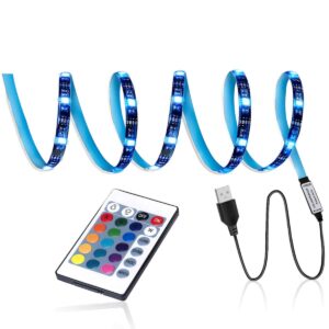 led tv backlight,smy usb led strip light,rgb multi-colour led light strip kit waterproof ip65, 60led with wireless remote controller for tv/pc/laptop bias lighting (6.56ft)