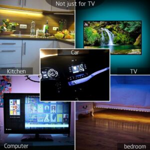 LED TV Backlight,SMY USB LED Strip Light,RGB Multi-Colour LED Light Strip Kit Waterproof IP65, 60LED with Wireless Remote Controller for TV/PC/Laptop Bias Lighting (6.56Ft)