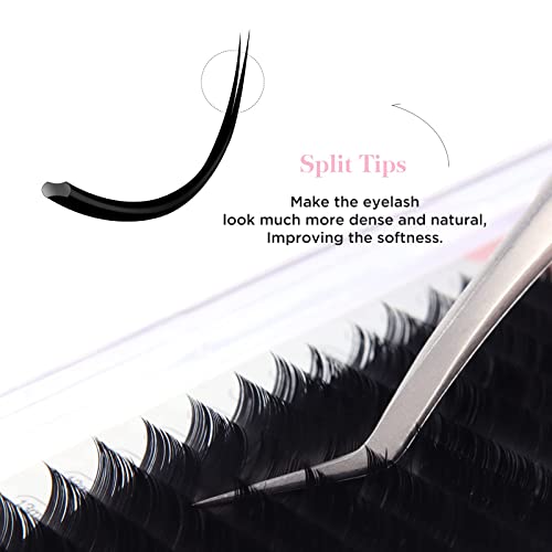 BEYELIAN Eyelash Extensions, Individual Lashes, 0.20mm D Curl 7-15mm Super Matte Classic Lash Extensions, Ellipse Flat Eyelash Extension, Mixed Tray for Professional Salon Use