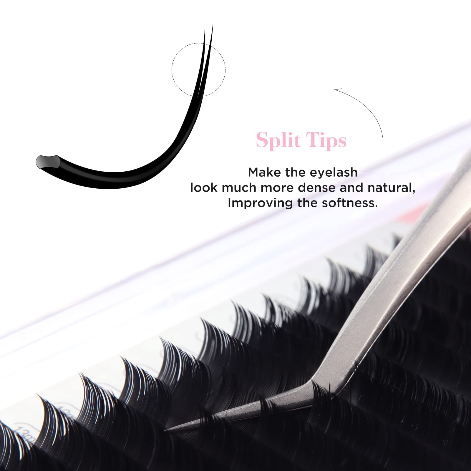 BEYELIAN Eyelash Extensions, Individual Lashes, 0.15mm C Curl 7-15mm Super Matte Classic Lash Extensions, Ellipse Flat Eyelash Extension, Mixed Tray for Professional Salon Use