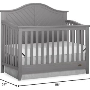 Dream On Me Ella 5-in-1 Full Size Convertible Crib in Storm Grey, Greenguard Gold Certified