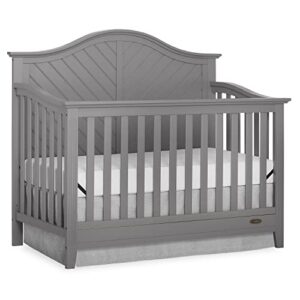 dream on me ella 5-in-1 full size convertible crib in storm grey, greenguard gold certified