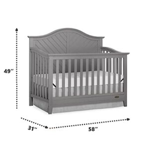 Dream On Me Ella 5-in-1 Full Size Convertible Crib in Storm Grey, Greenguard Gold Certified