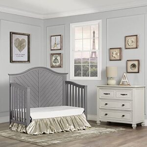 Dream On Me Ella 5-in-1 Full Size Convertible Crib in Storm Grey, Greenguard Gold Certified