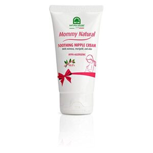 natura house mommy natural soothing nipple cream – for use during and after pregnancy – mimosa, marigold and aloe soothe cracked nipples, made in italy – hypoallergenic, dermatologist tested, 1.69 oz.