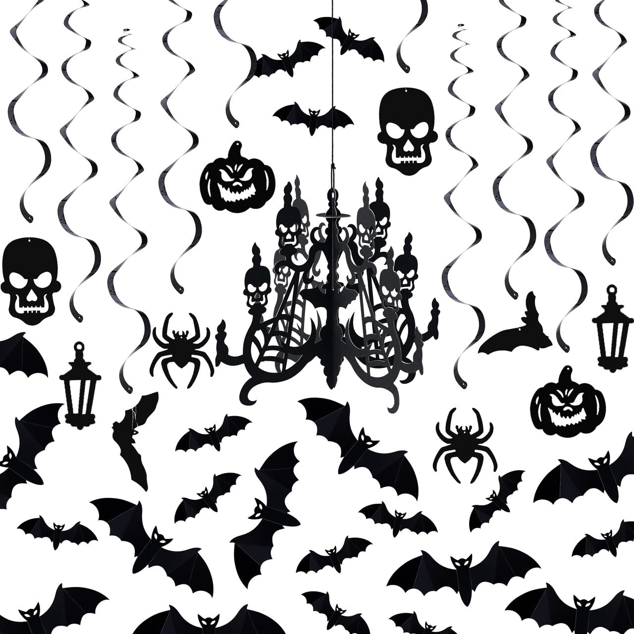 JOYIN Halloween Haunted House Chandelier Decoration Swirl Ceiling Hanging and Wall Decoration Set