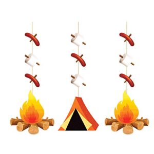 creative converting camping string drapes decorations hanging cutouts, multicolor