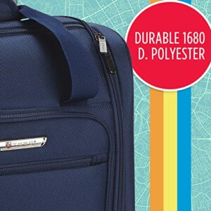 TPRC Smart Under Seat Carry-On Luggage with USB Charging Port, Navy Blue, Underseater 15-Inch