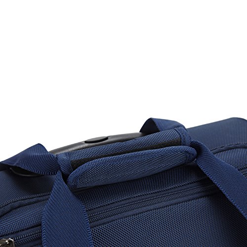 TPRC Smart Under Seat Carry-On Luggage with USB Charging Port, Navy Blue, Underseater 15-Inch