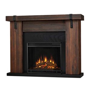 aspen 49" electric fireplace in chestnut barnwood by real flame