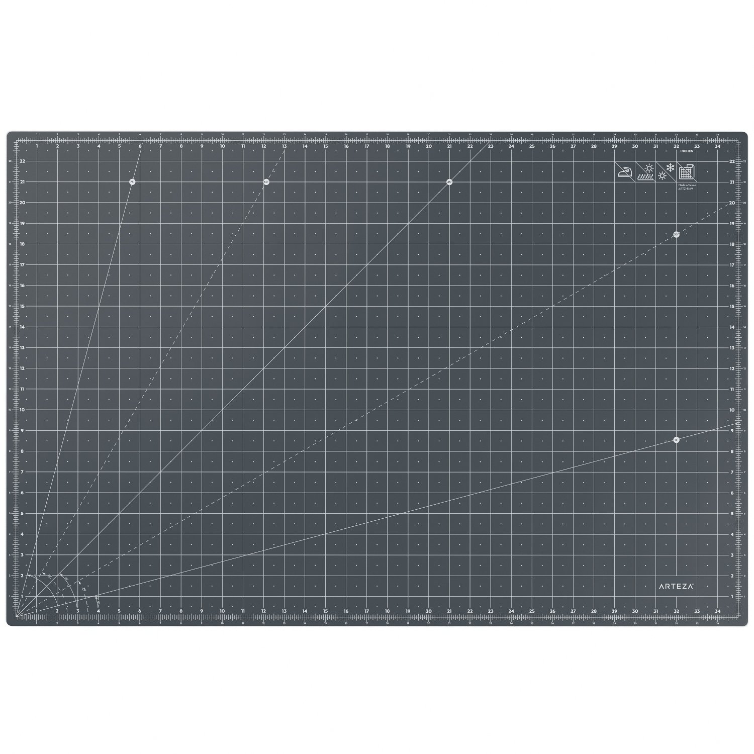 Arteza 24"x36" Cutting Mat with Grid & Non Slip Surface, Self Healing Cutting Mat for Fabric, Paper, Vinyl, Plastic, Craft Supplies for Quilting, Sewing, Scrapbooking