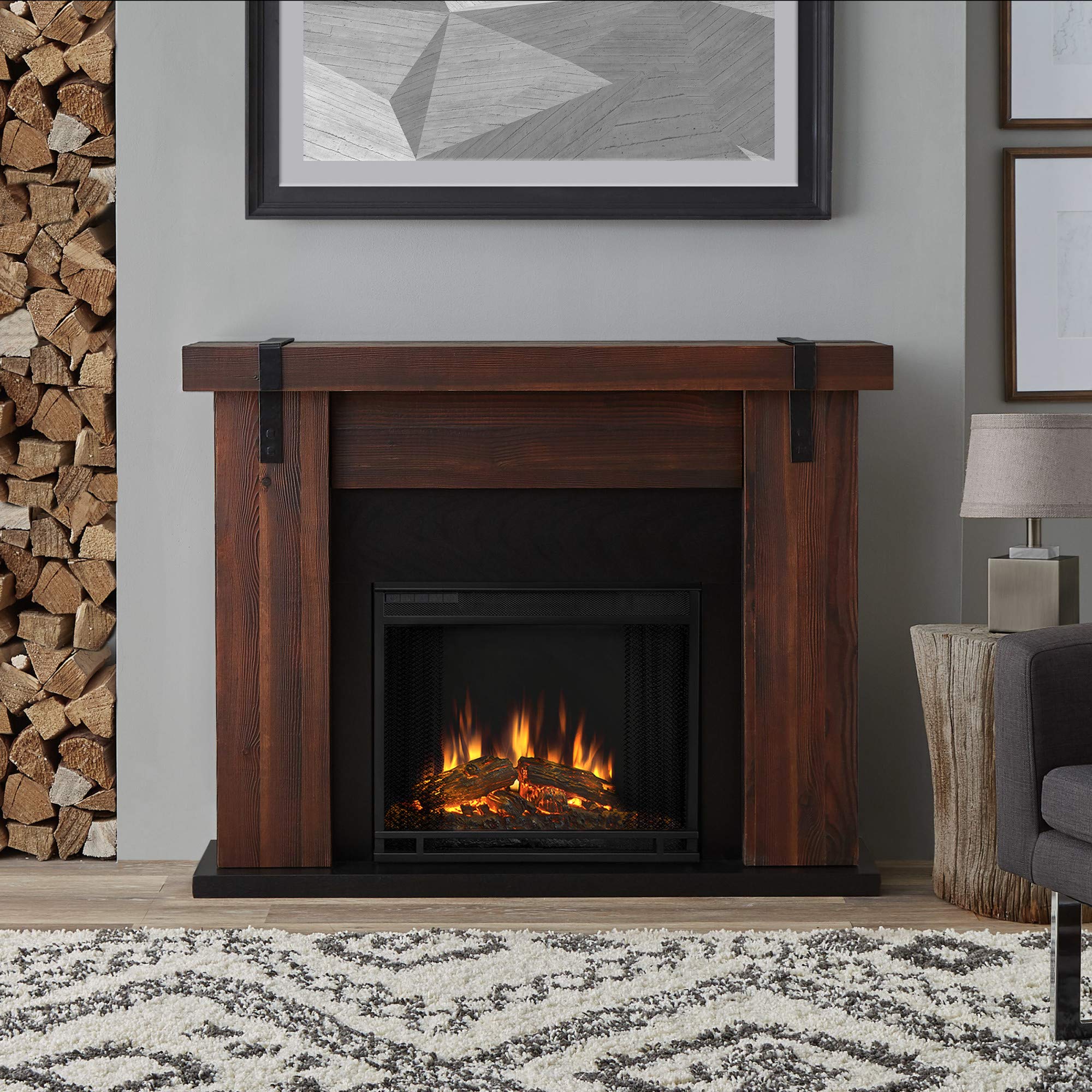 Aspen 49" Electric Fireplace in Gray Barnwood by Real Flame