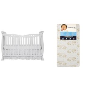 dream on me violet 7 in 1 convertible life style crib with dream on me spring crib and toddler bed mattress, twilight