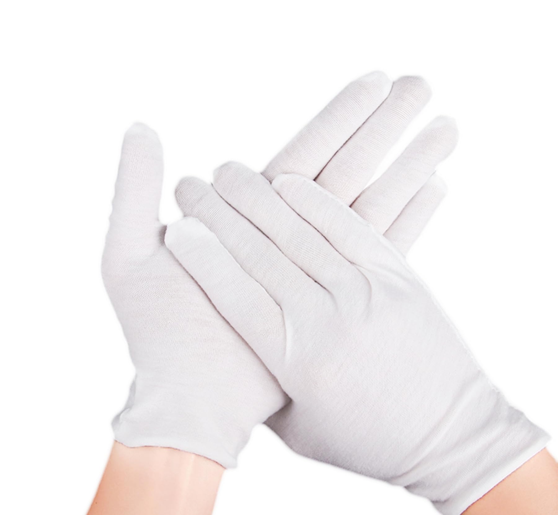 12 Pairs White Cotton Gloves Dry Hands,Soft Stretchy Working Gloves,for coins, Jewelry,Silver, Inspection Gloves