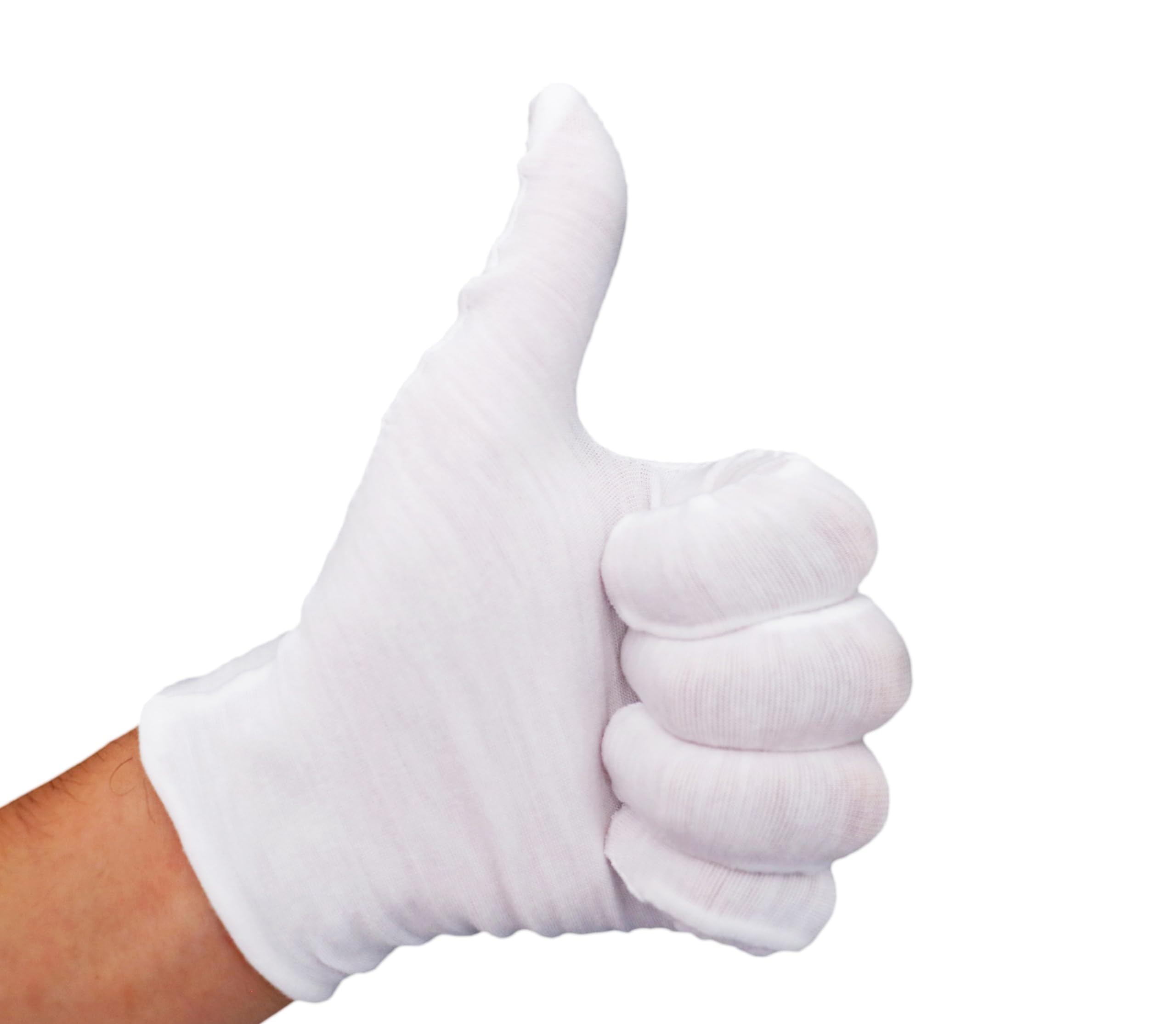 12 Pairs White Cotton Gloves Dry Hands,Soft Stretchy Working Gloves,for coins, Jewelry,Silver, Inspection Gloves