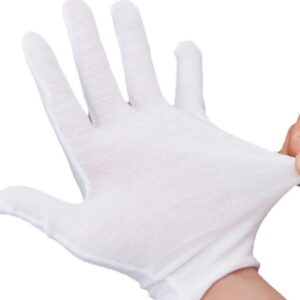 12 Pairs White Cotton Gloves Dry Hands,Soft Stretchy Working Gloves,for coins, Jewelry,Silver, Inspection Gloves