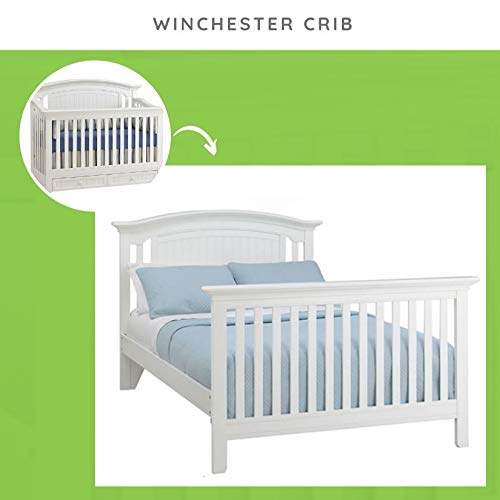 Full-Size Conversion Kit Bed Rails for Suite Bebe Cribs | Multiple Finishes Available (White)