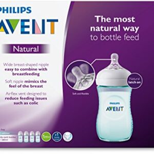 Philips Avent Natural Baby Bottle, Teal, 9oz, 4pk, SCF013/44