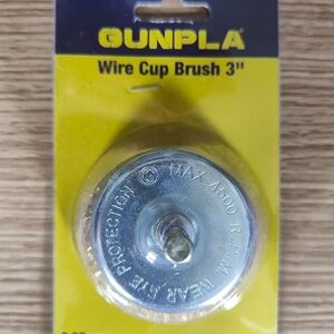 Gunpla 3" Wire Cup Brush with 1/4" Hex Shank Hardened Brass Steel Crimp Wheel Heavy Duty Wires Brushes for Metal, Removal of Rust Corrosion Paint