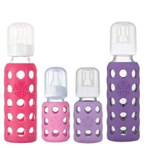 Lifefactory 4oz/9oz Glass Baby Bottle 4pk - (Pink/Lavender/Raspberry/Grape)