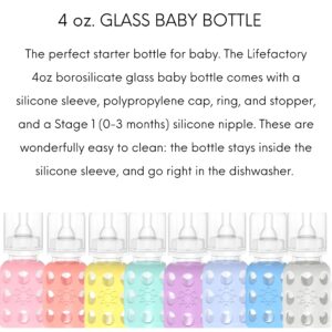 Lifefactory 4oz/9oz Glass Baby Bottle 4pk - (Pink/Lavender/Raspberry/Grape)