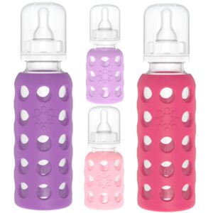 Lifefactory 4oz/9oz Glass Baby Bottle 4pk - (Pink/Lavender/Raspberry/Grape)